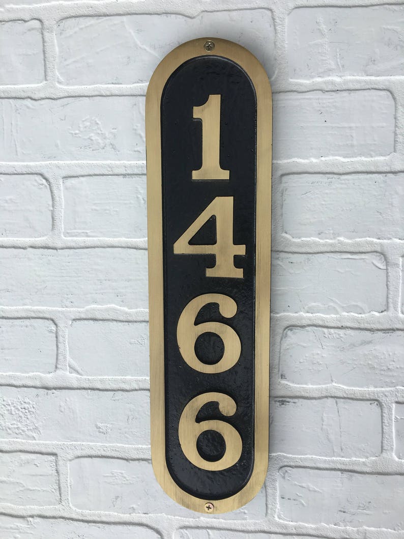 Custom Brass Vertical House Numbers Traditional Arch House | Etsy