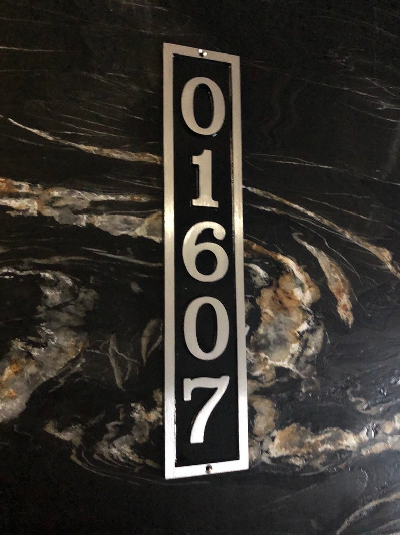 Vertical Bold Rectangle House Numbers, Five Number House Sign, 4" X 20 ...