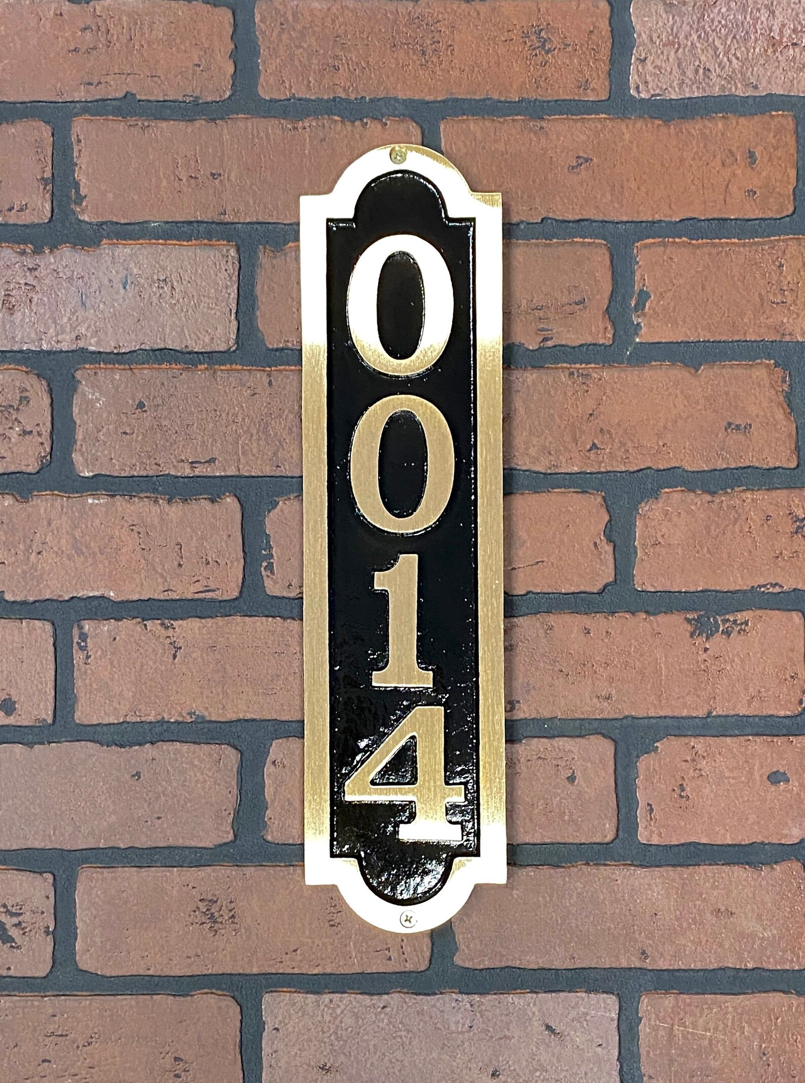 Custom House Number Sign Solid Brass: Traditional Vertical | Etsy