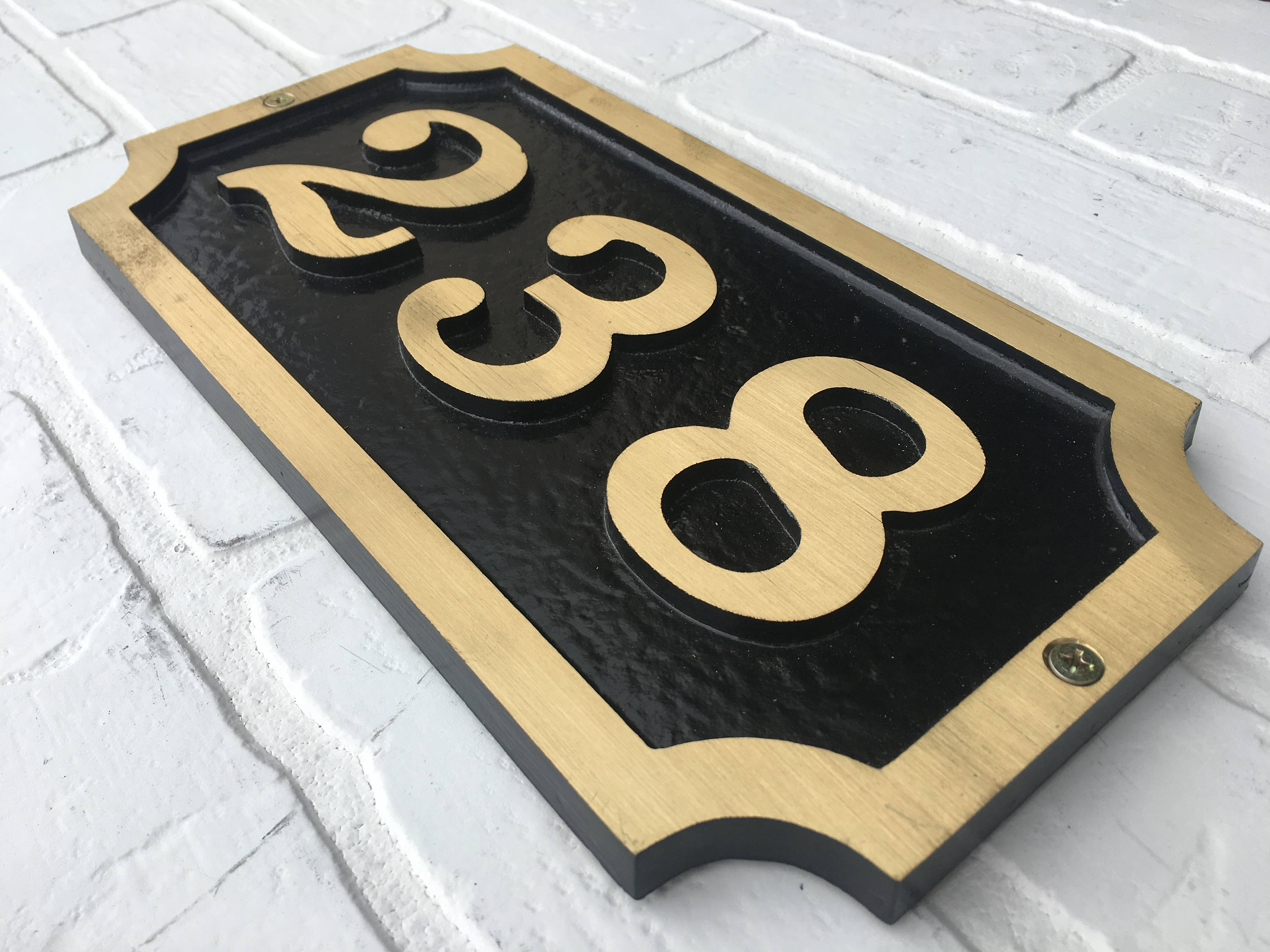 Solid Brass Horizontal House Number Sign: Traditional Style, "william ...