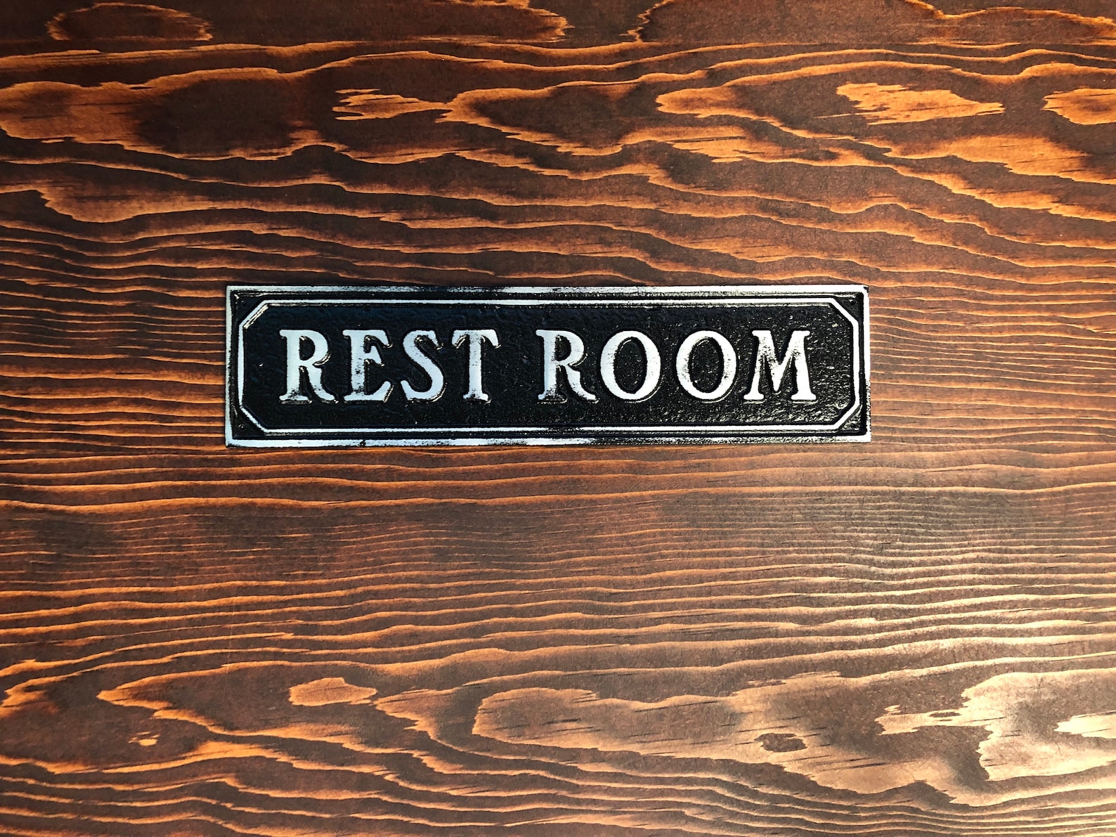 Restroom: Rustic Farmhouse Series, Aluminum Sign 9 5/8" X 3/16" X 2 3/8 ...