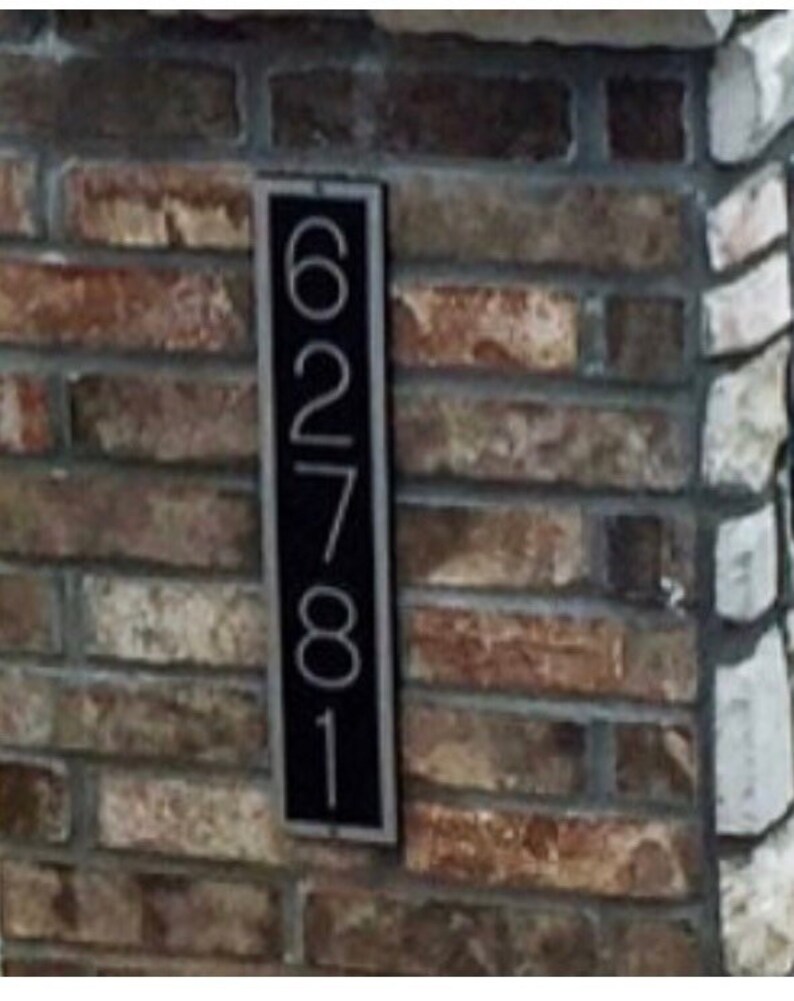 Custom House Number Sign: Vertical Rectangle Address Plaque - Etsy Canada