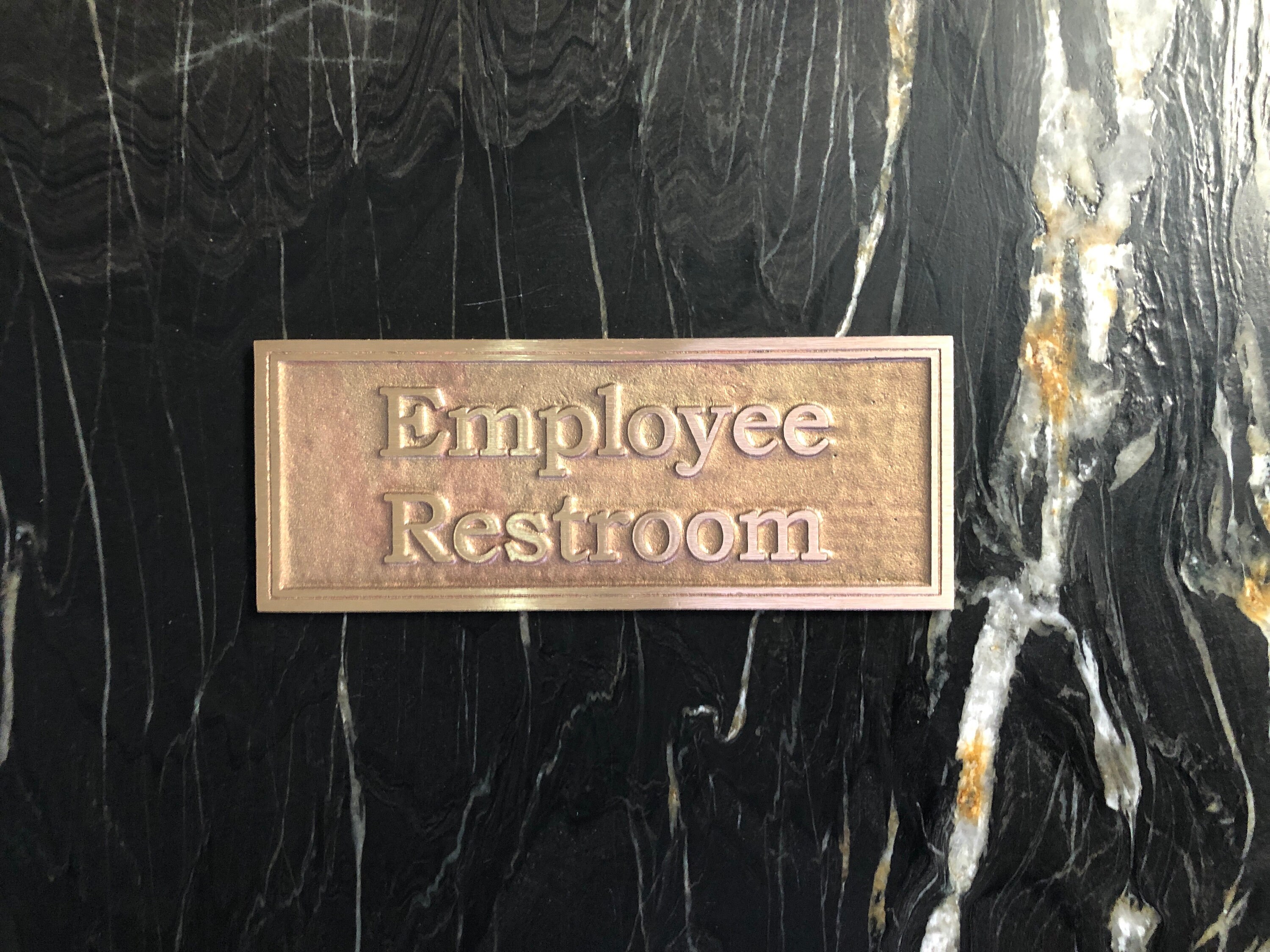 Employee Restroom: Door or Wall Sign Pure Brass Sign 10 | Etsy