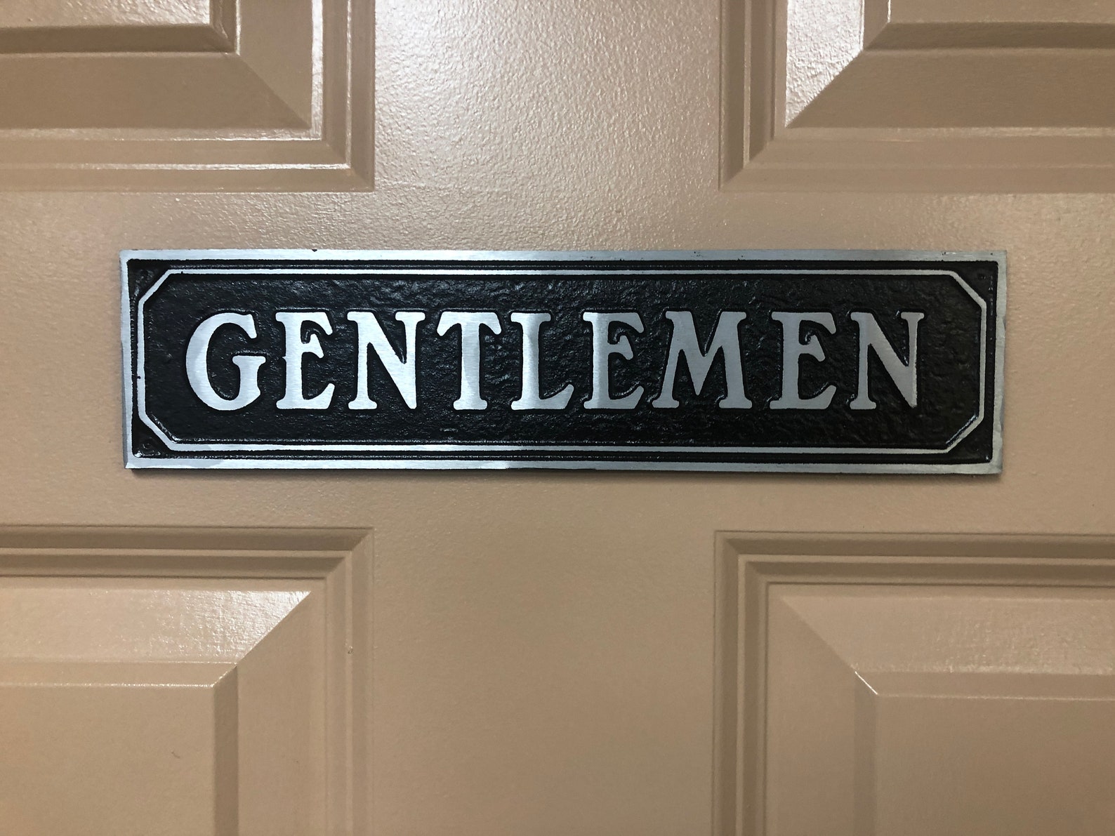 Gentlemen: Public Door Sign, Rustic Farmhouse Series Polished Aluminum ...