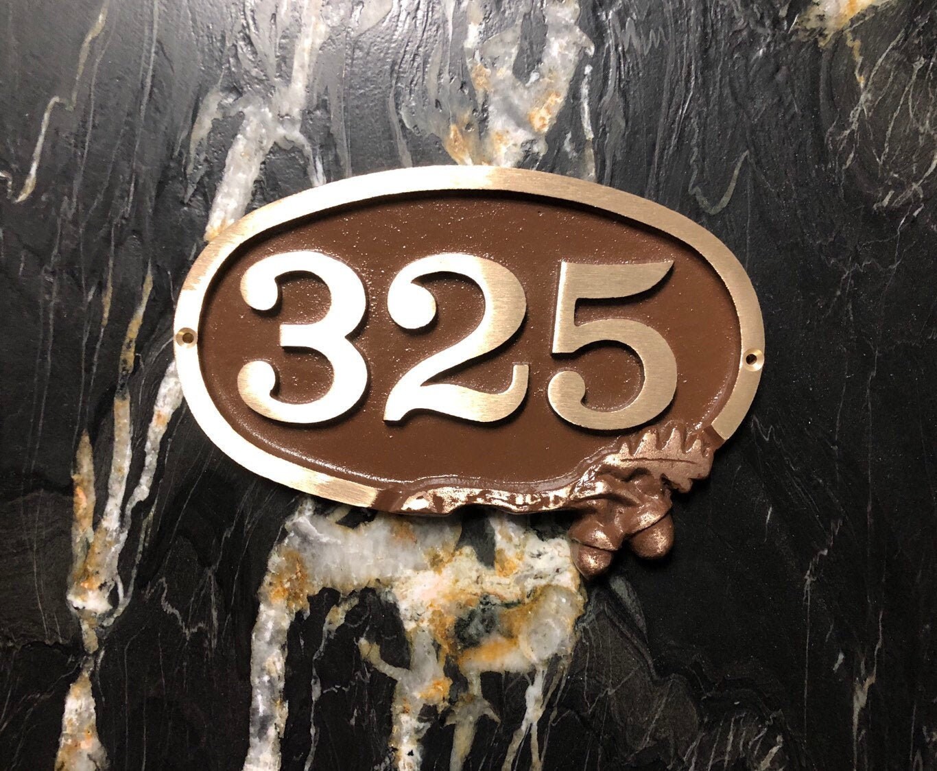 Custom House Number Signcustom Brass Address Plaque: Sawtooth | Etsy