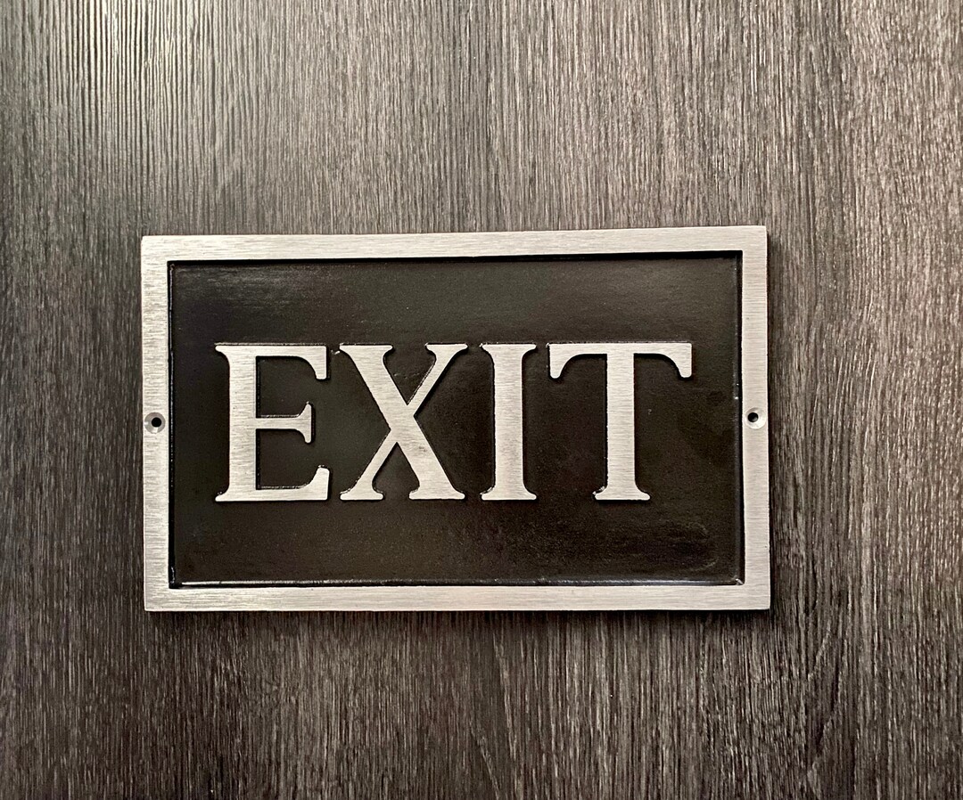 Exit Door or Wall Sign, Modern Series, Aluminum Sign 11 1/2 X 1/2 X 7 ...
