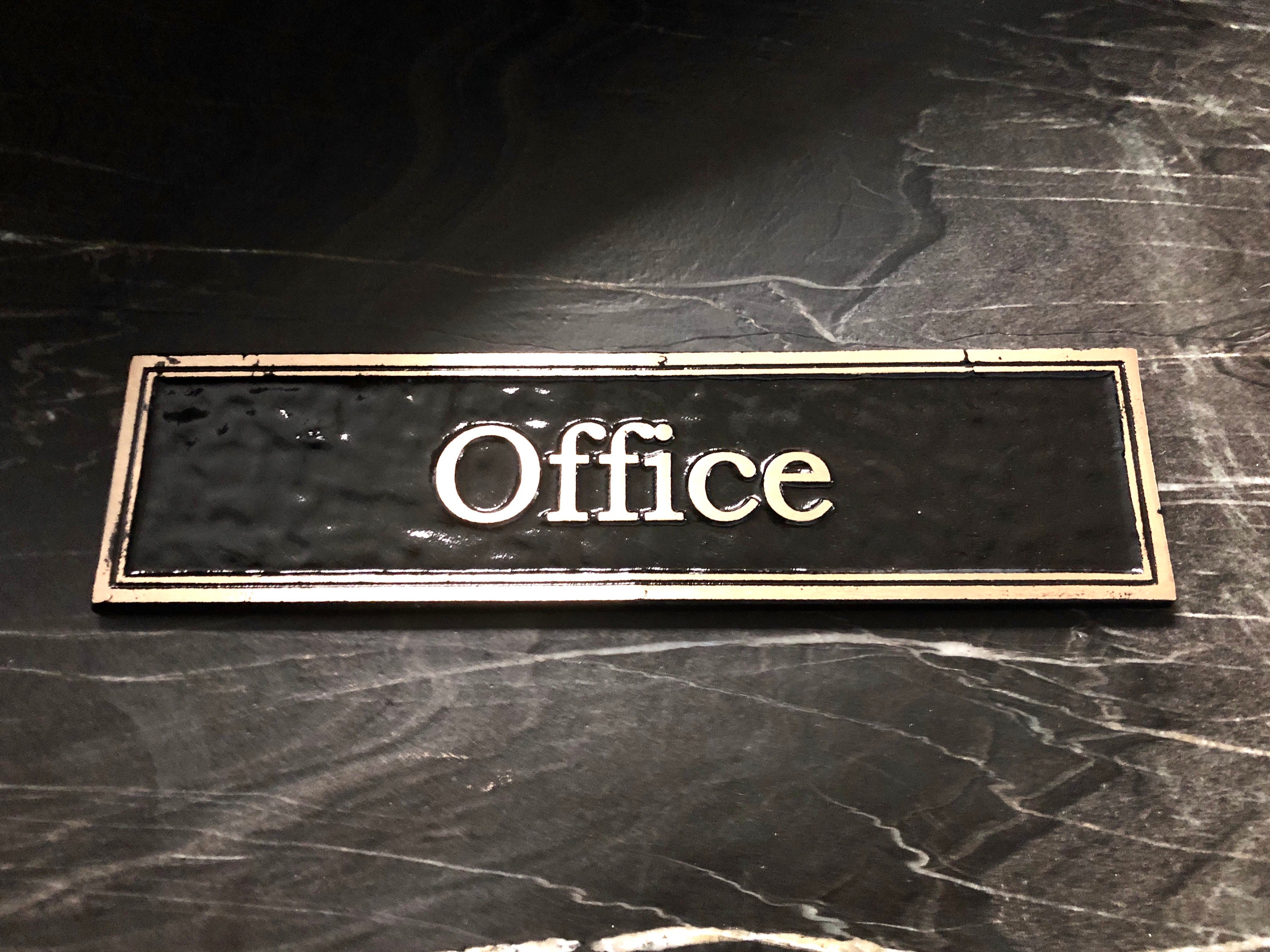 Brass Office Door Sign: Contemporary Style, Solid Metal, (9 5/8" X 2 3/ ...