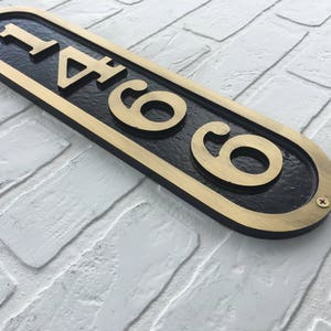 Custom Brass Vertical House Numbers, Traditional Arch House Number Sign ...