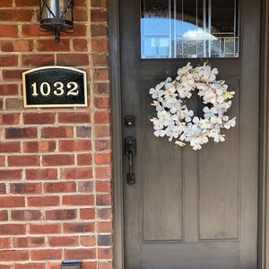 Custom House Numbers: Large Brass Arch Horizontal House Number Sign 14 ...