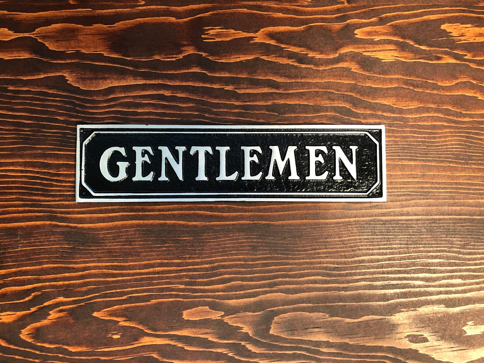 Gentlemen: Public Door Sign, Rustic Farmhouse Series Polished Aluminum ...