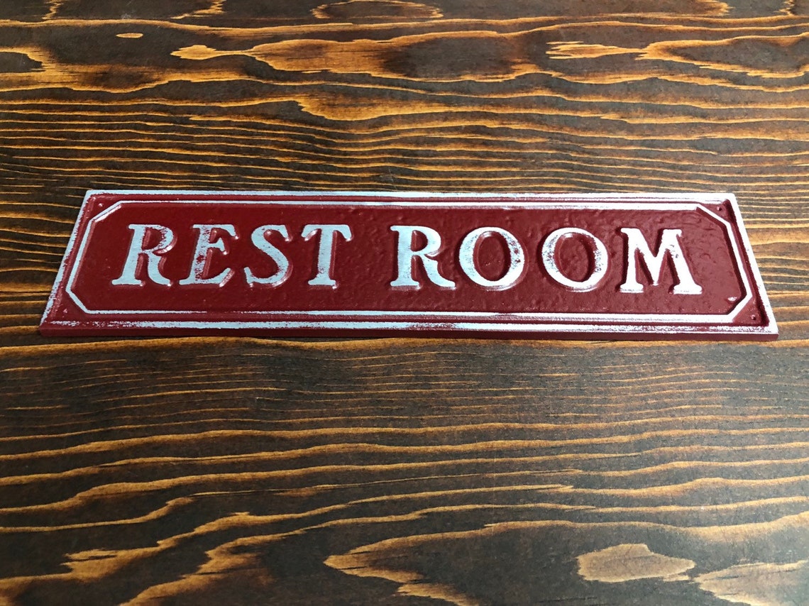 Restroom: Rustic Farmhouse Series, Aluminum Sign 9 5/8" X 3/16" X 2 3/8 ...