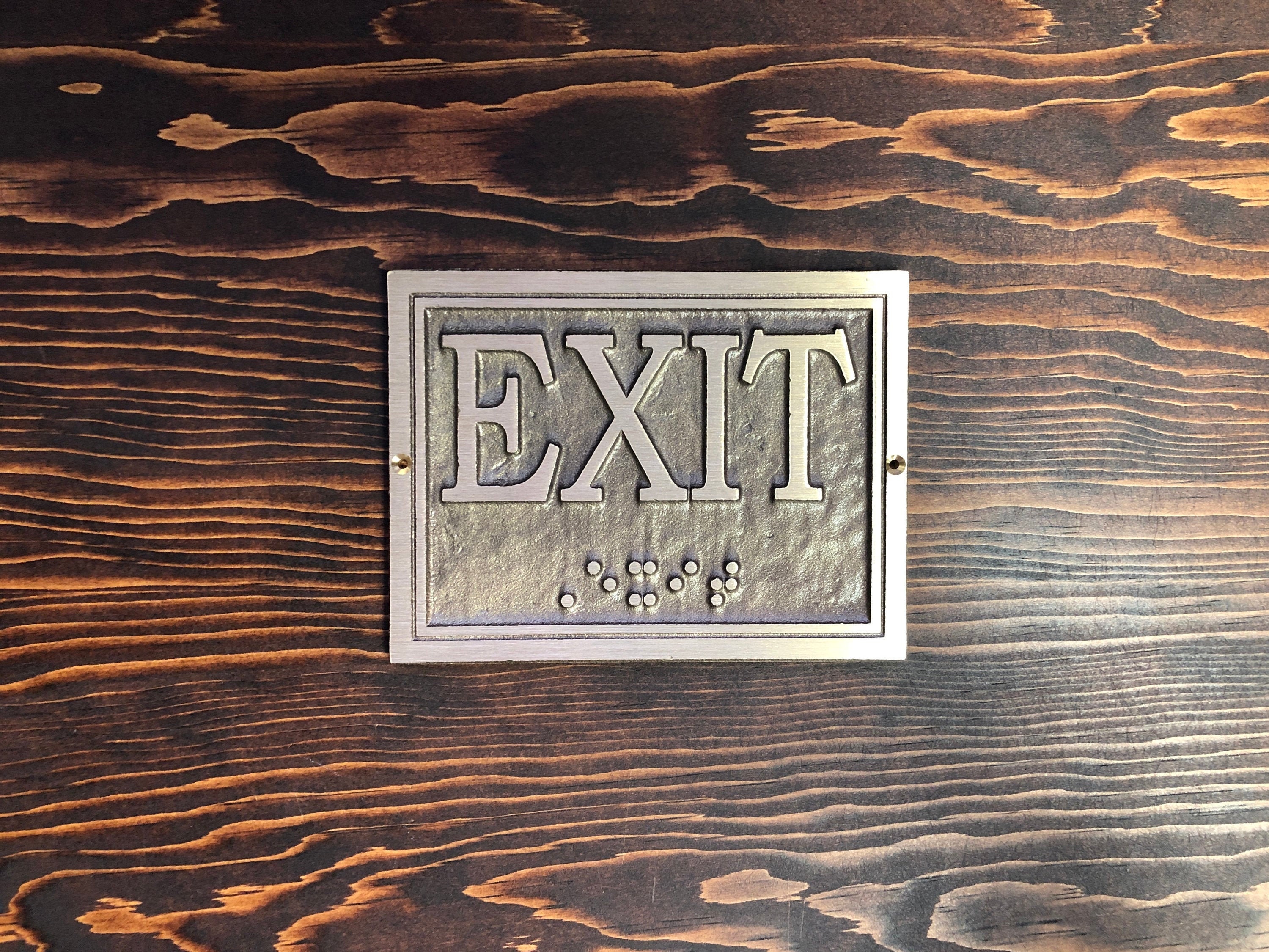 Exit: Door or Wall Sign Contemporary Series Brass Sign With - Etsy