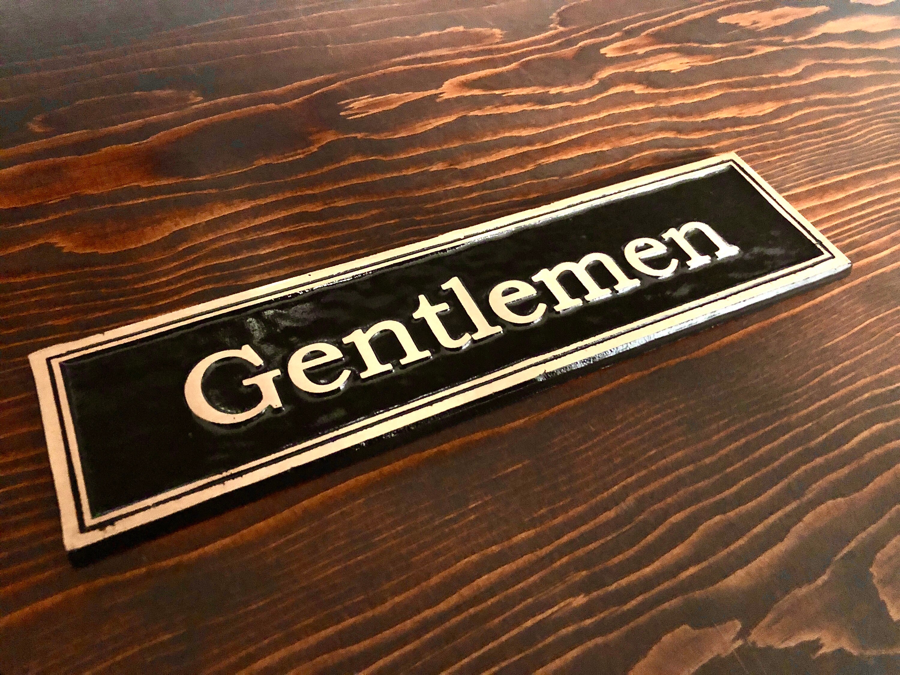 Brass Ladies and Gentlemen Restroom Sign Set: Contemporary Style, (9 5/ ...