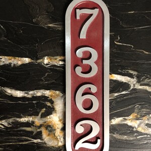Custom House Number Sign:traditional, Vertical, Aluminum Arch With Bold ...