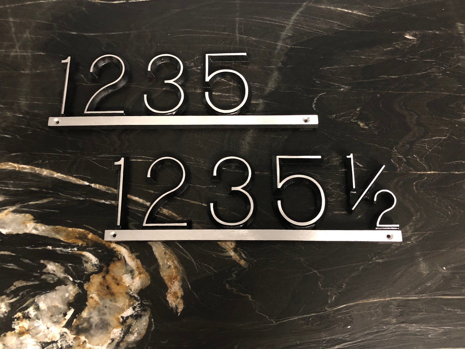 Modern Address Plaque Horizontal House Numbers Solid - Etsy