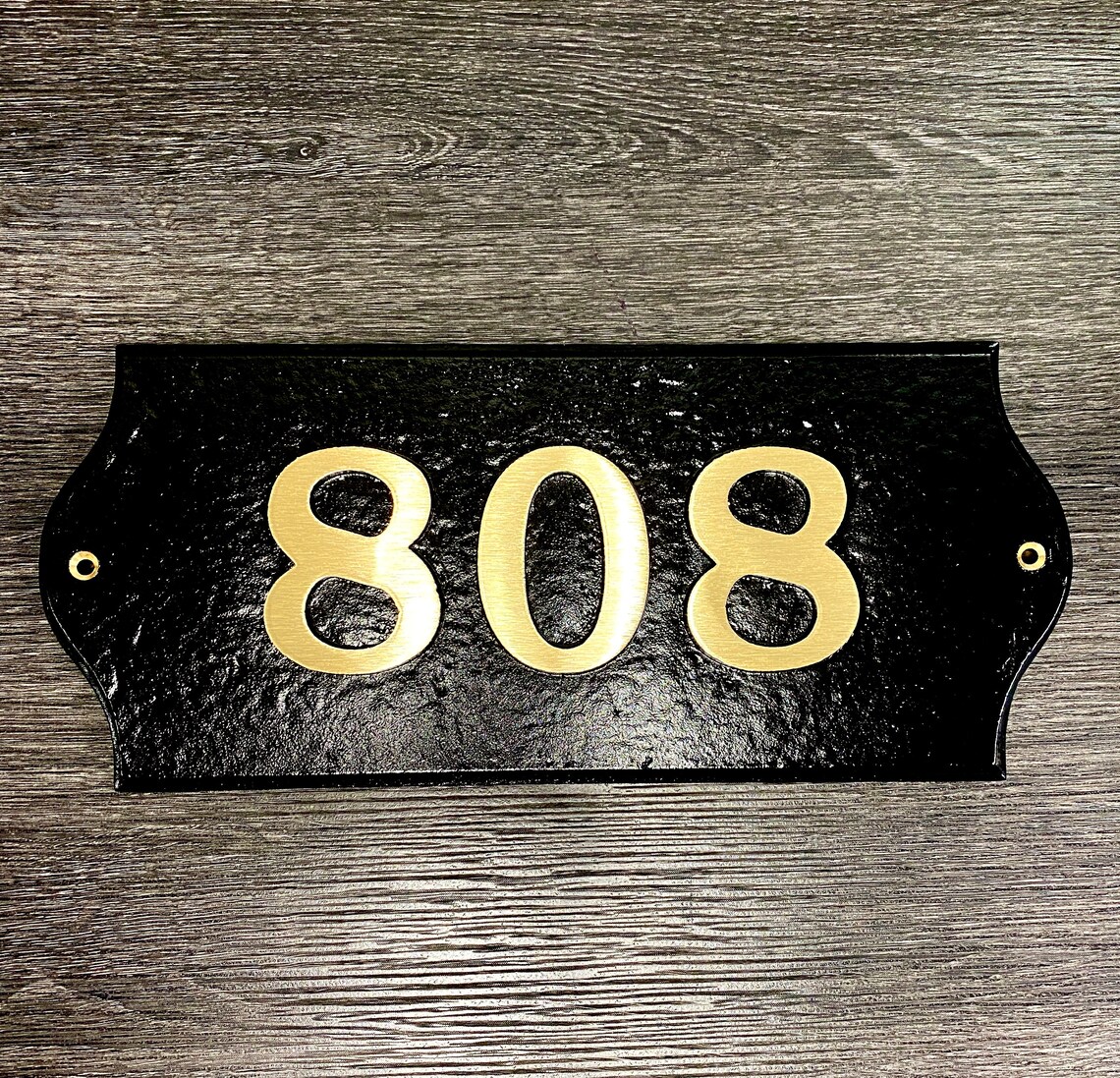 Custom House Numbers: Contemporary Horizontal Brass Plaque | Etsy
