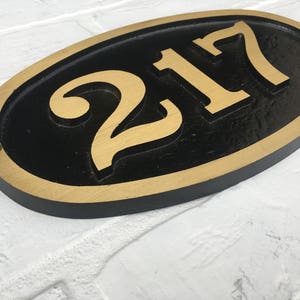 Custom House Number Sign: Small Brass Oval Horizontal Address Plaque ...