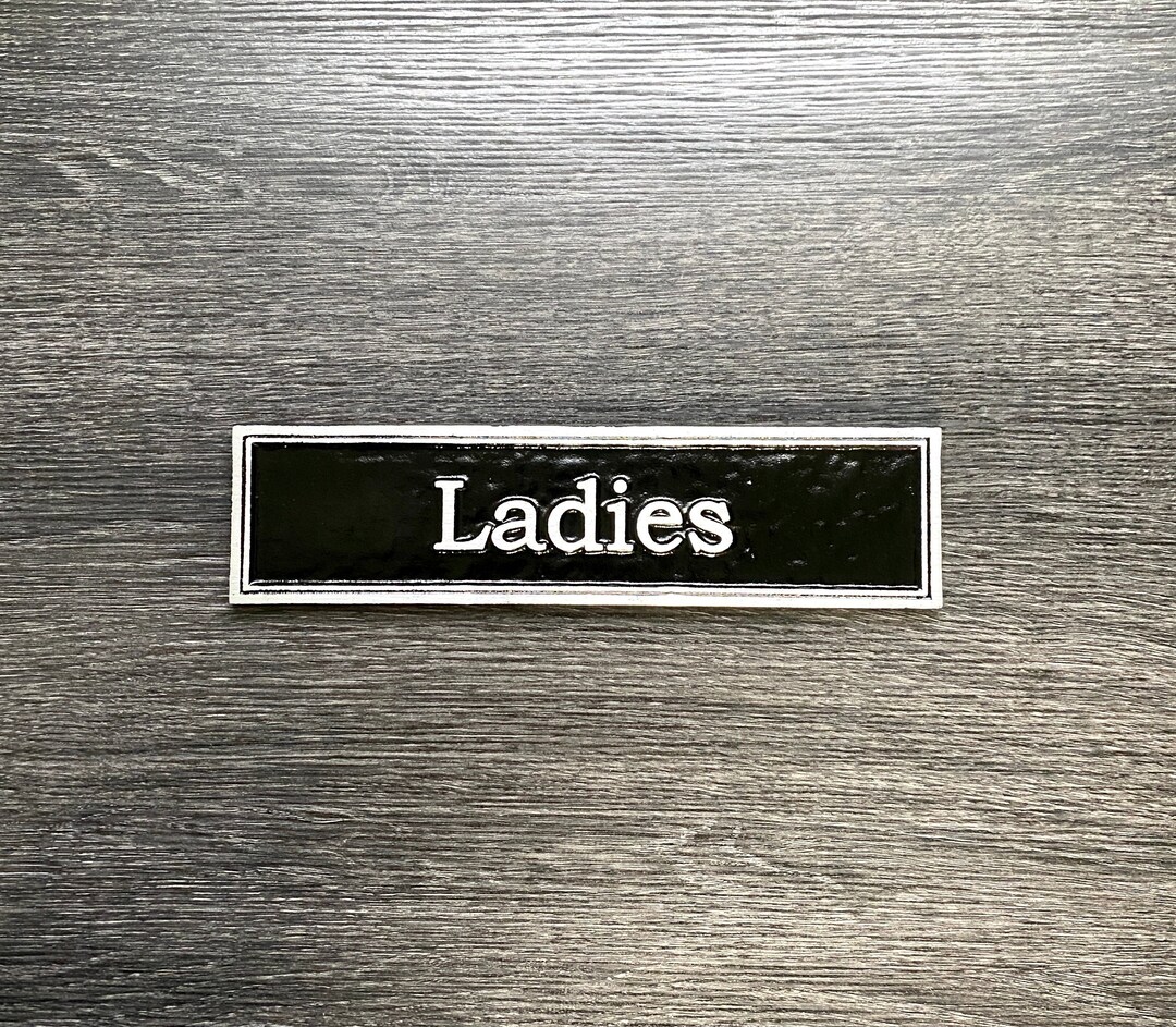 Ladies Restroom Door or Wall Sign, Contemporary Aluminum Sign 9 5/8" X ...