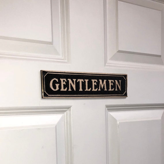 Gentlemen Restroom Door Sign: Rustic Farmhouse Series Solid - Etsy