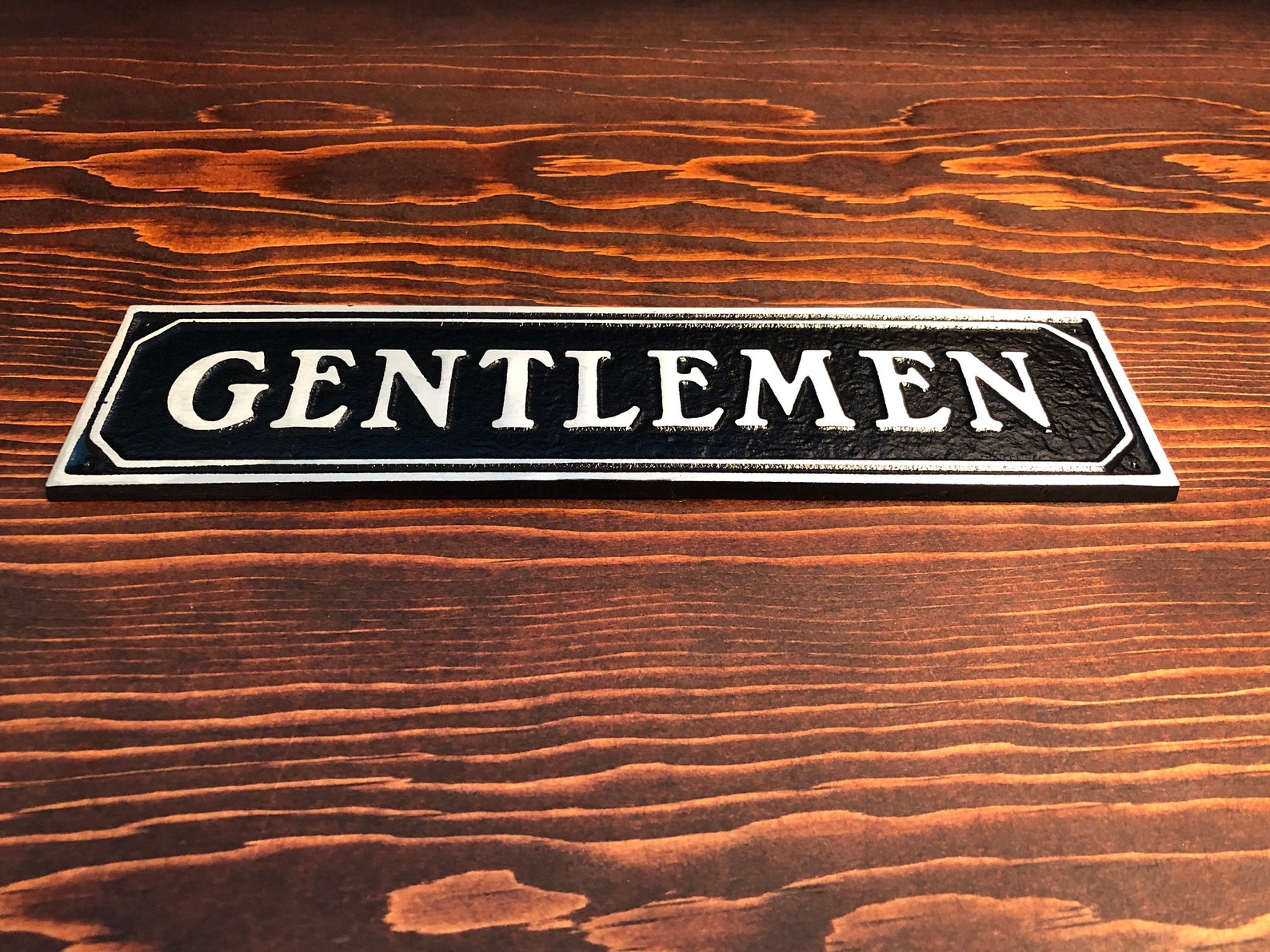 Gentlemen: Public Door Sign, Rustic Farmhouse Series Polished Aluminum ...