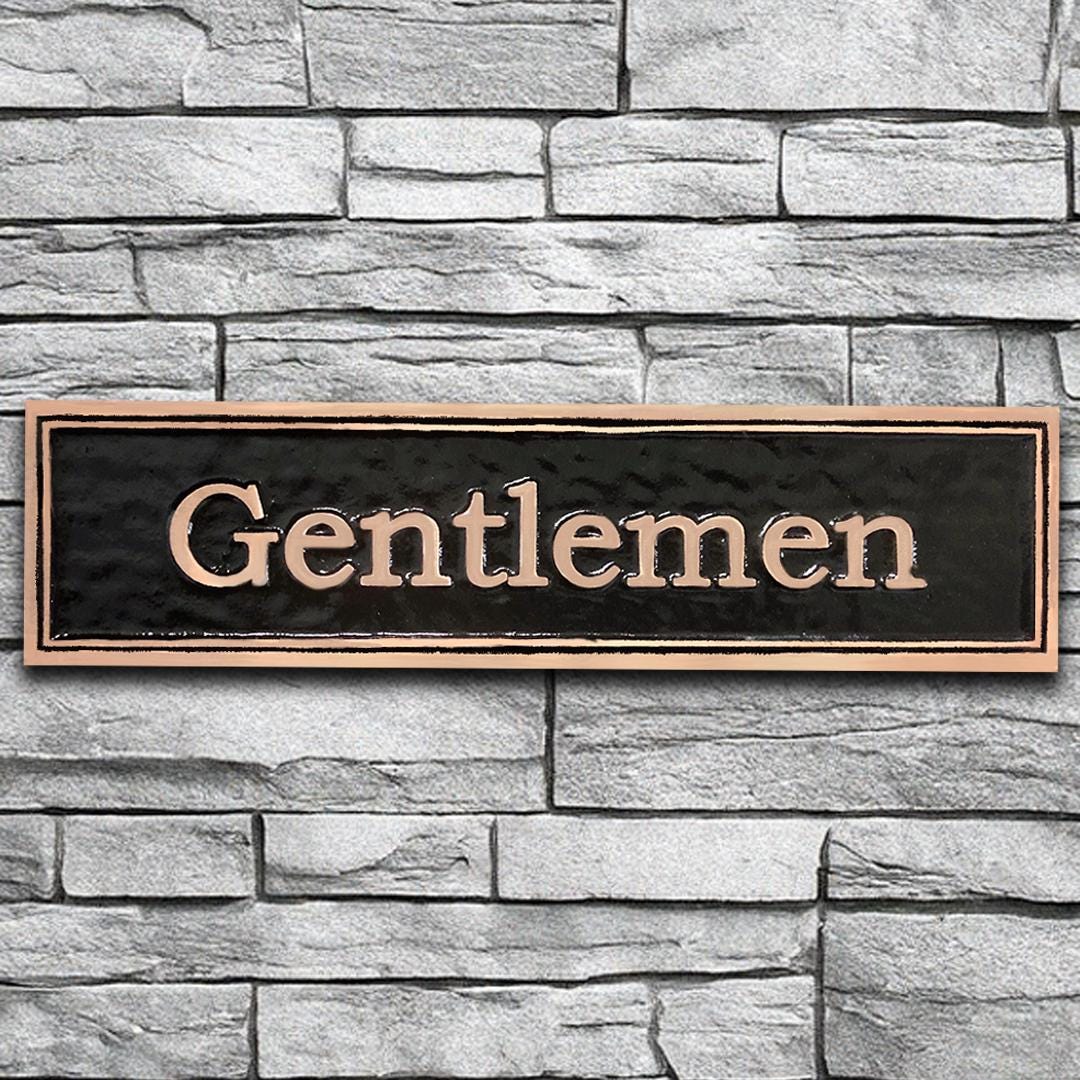 Brass Gentlemen Sign: Contemporary Style, (9 5/8" X 2 3/8") - Etsy