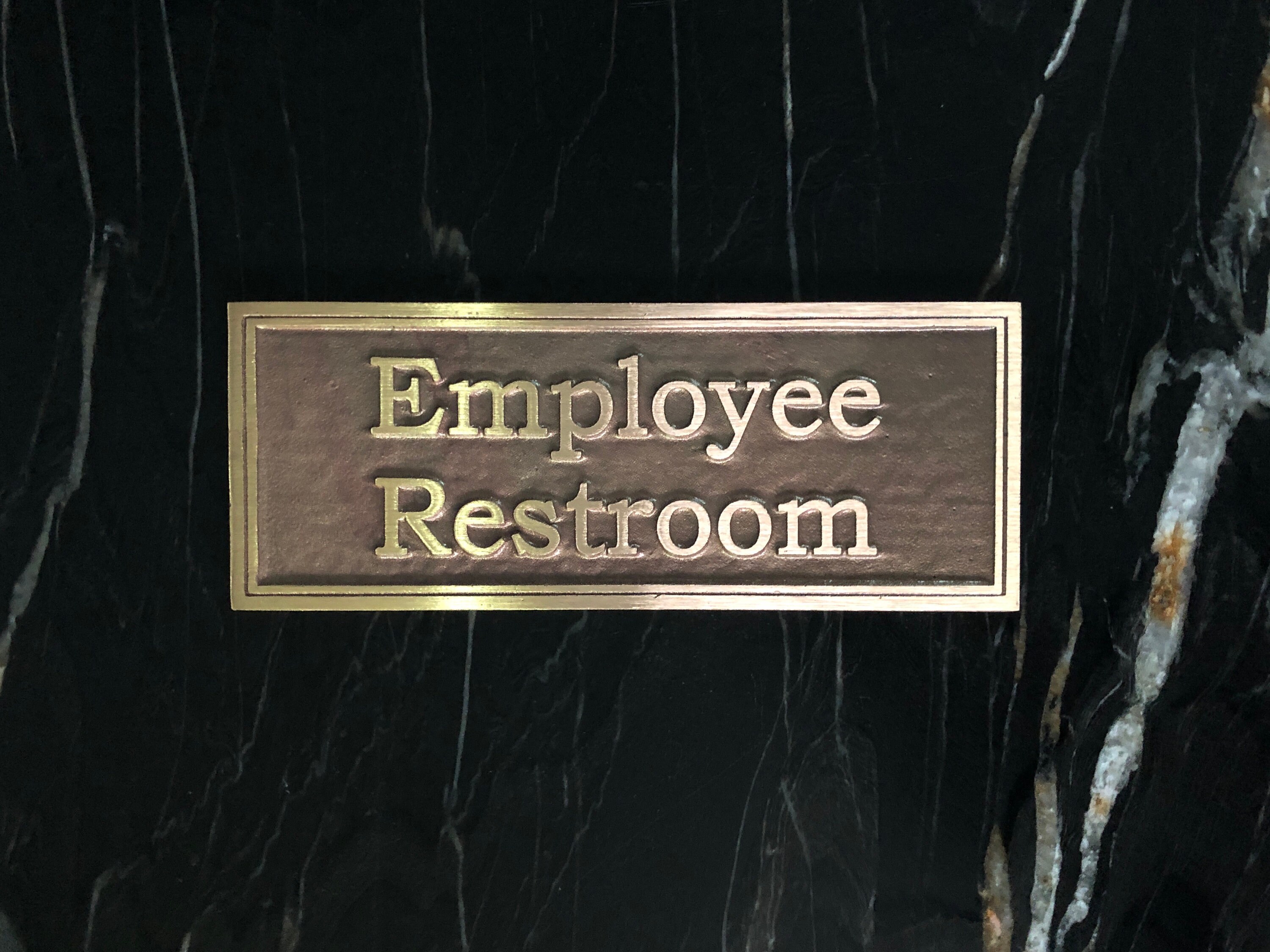 Employee Restroom: Door or Wall Sign Pure Brass Sign 10 | Etsy