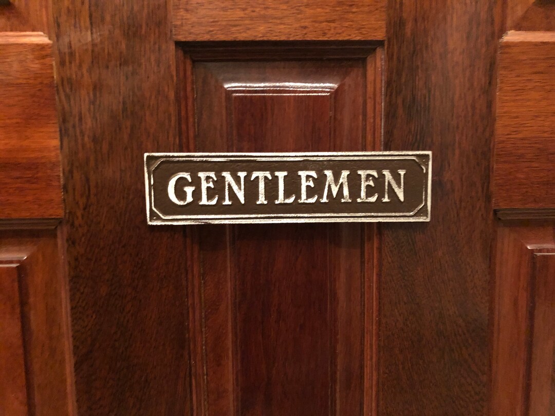 Gentlemen: Restroom Door Sign, Rustic Farmhouse Collection Aluminum ...