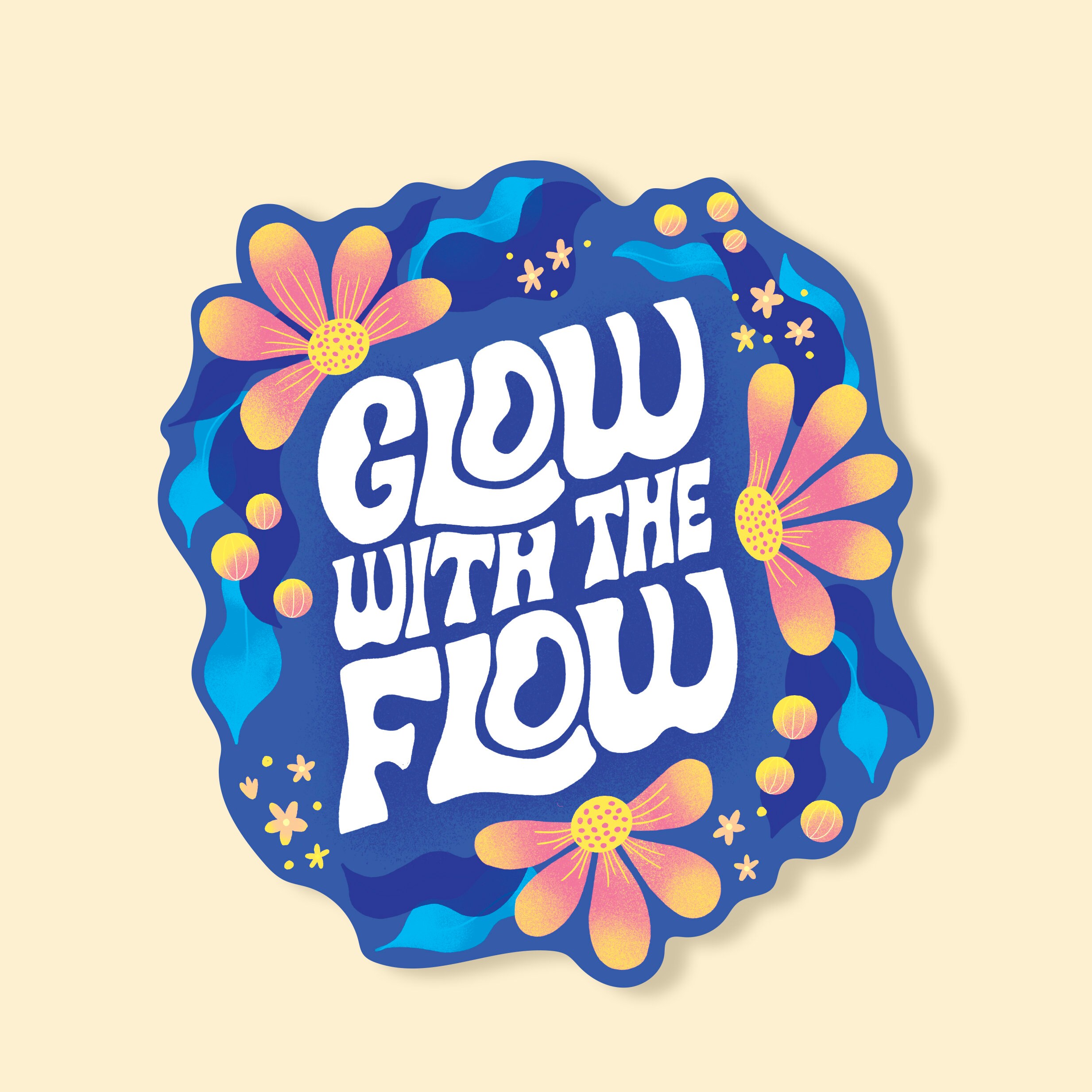 Glow With the Flow Vinyl Sticker 2.75x3 - Etsy