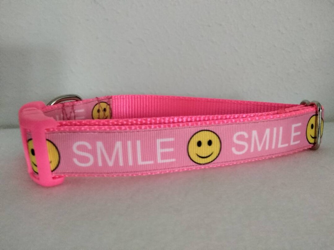 SMILE Buckle Dog Collar, Happy Face Buckle Collar, Adjustable Dog ...