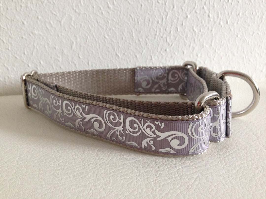 Anti-escape Martingale Dog Collar, Royal Swirl Gray/silver Martingale ...