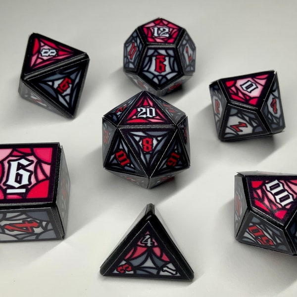 Stained Glass Paper Dice Set Digital Download - Etsy