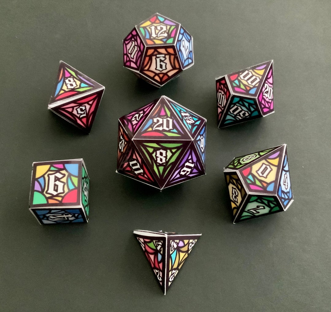 Stained Glass Paper Dice Set Digital Download - Etsy