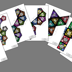 LARGE Stained Glass Paper Dice Decorations Digital Download - Etsy