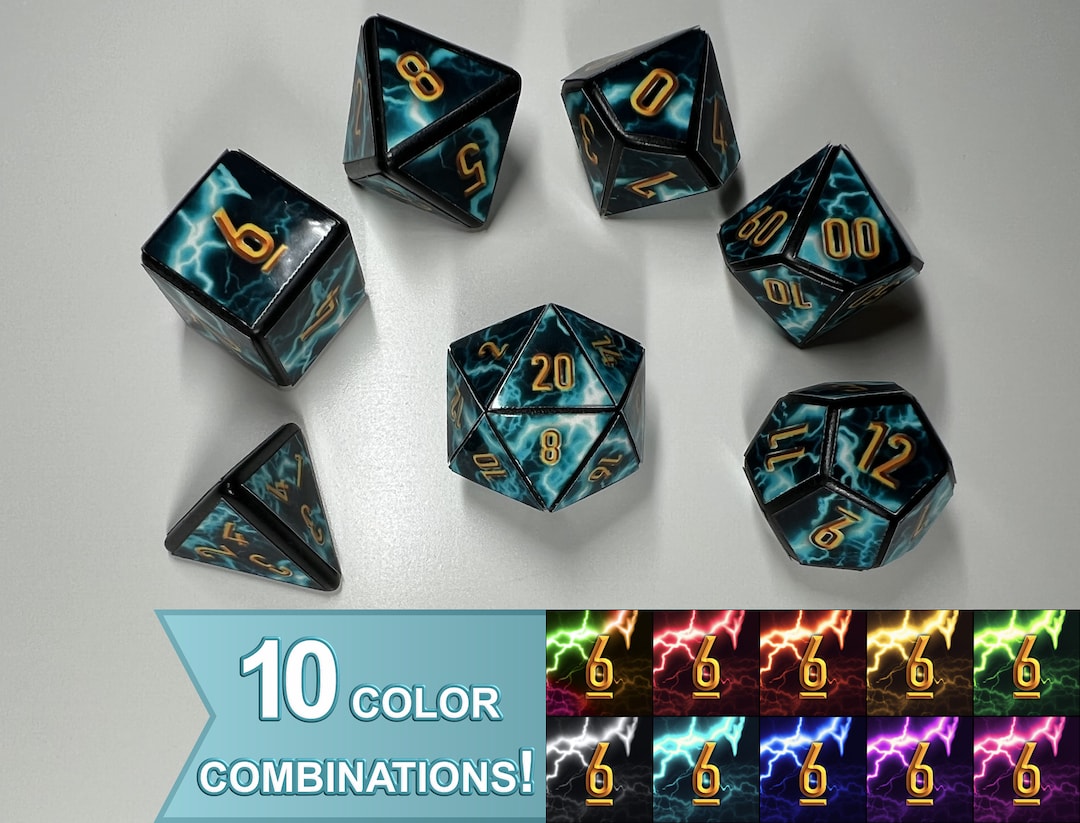 Lightning Sticker Dice Set Digital Download - Etsy