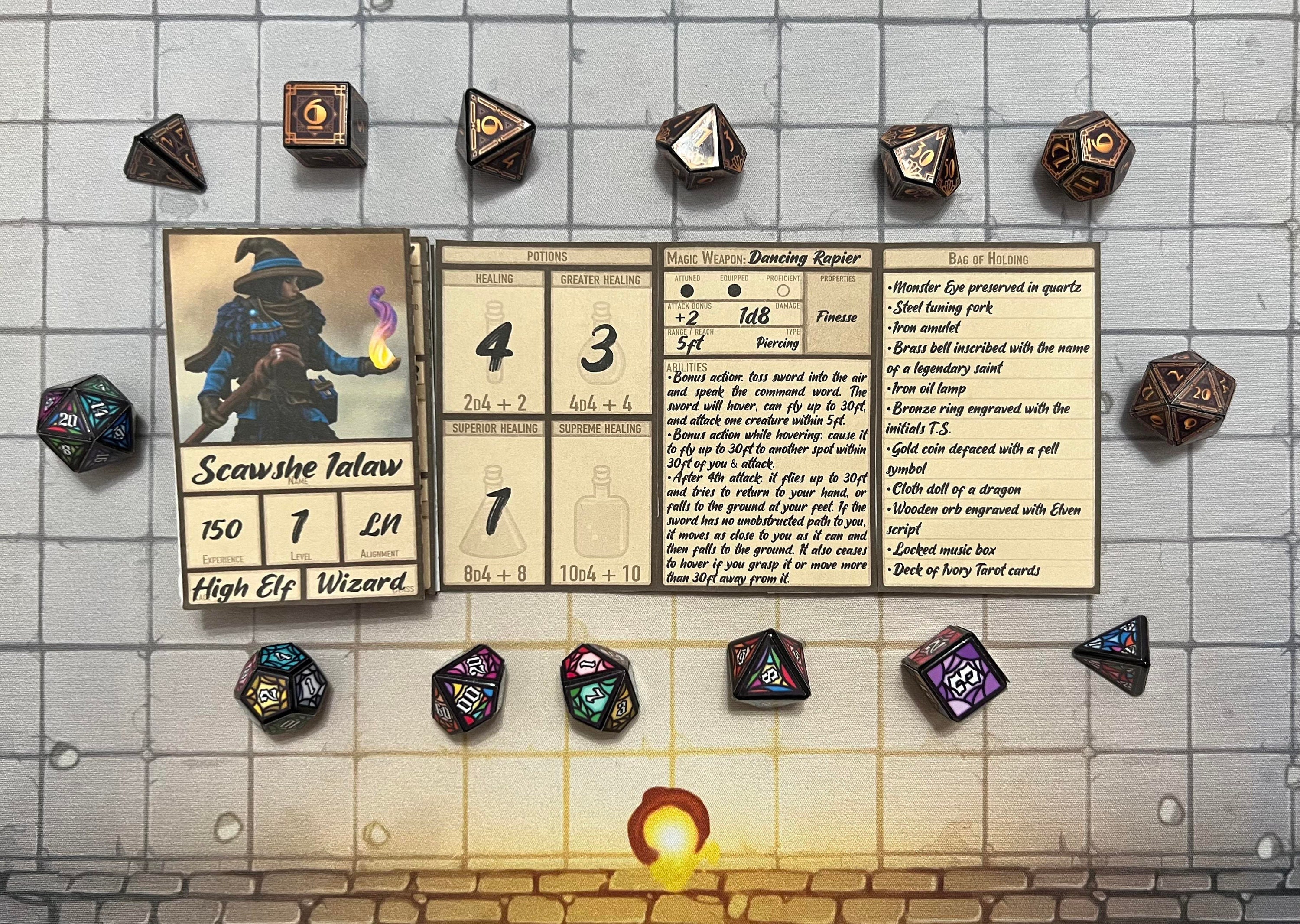 Extra Pack 3 D&D 5e Mini Character Sheet Pages, Pocket Size Digital ...