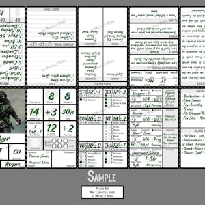 D&D 5e Mini Character Sheet, Pocket Size Digital Download - Etsy
