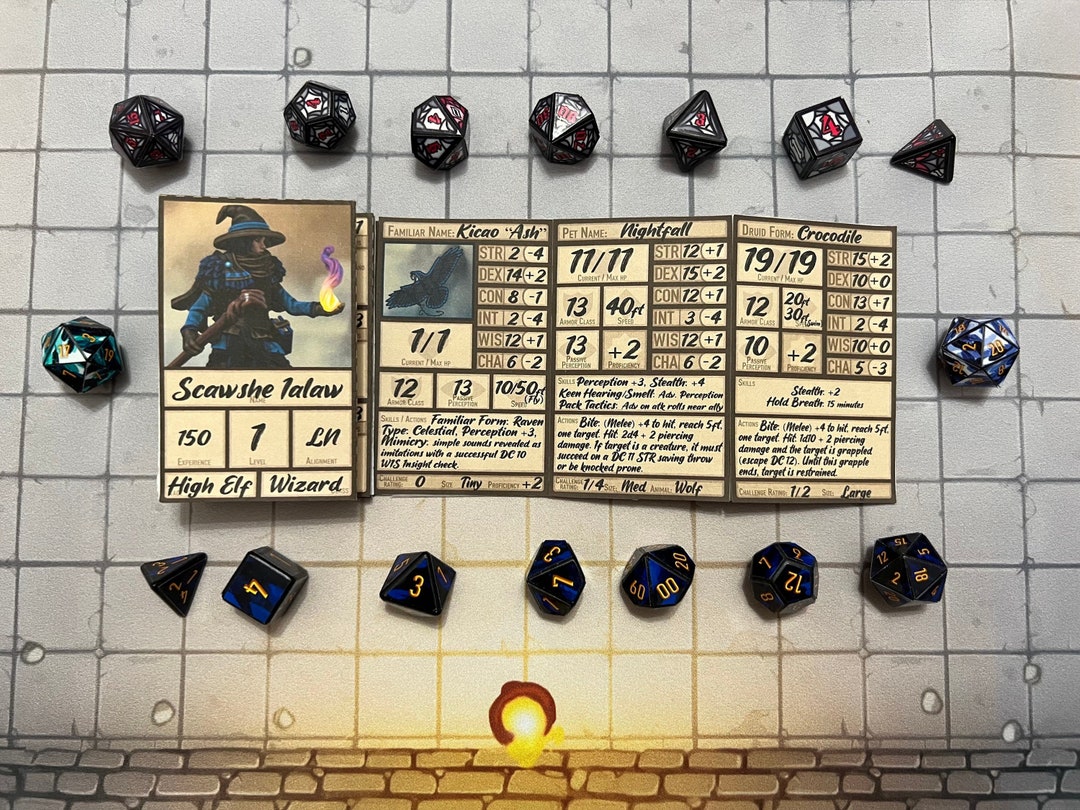 Extra Pack 2 D&D 5e Mini Character Sheet Pages, Pocket Size Digital ...