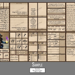 D&D 5e Mini Character Sheet, Pocket Size Digital Download - Etsy