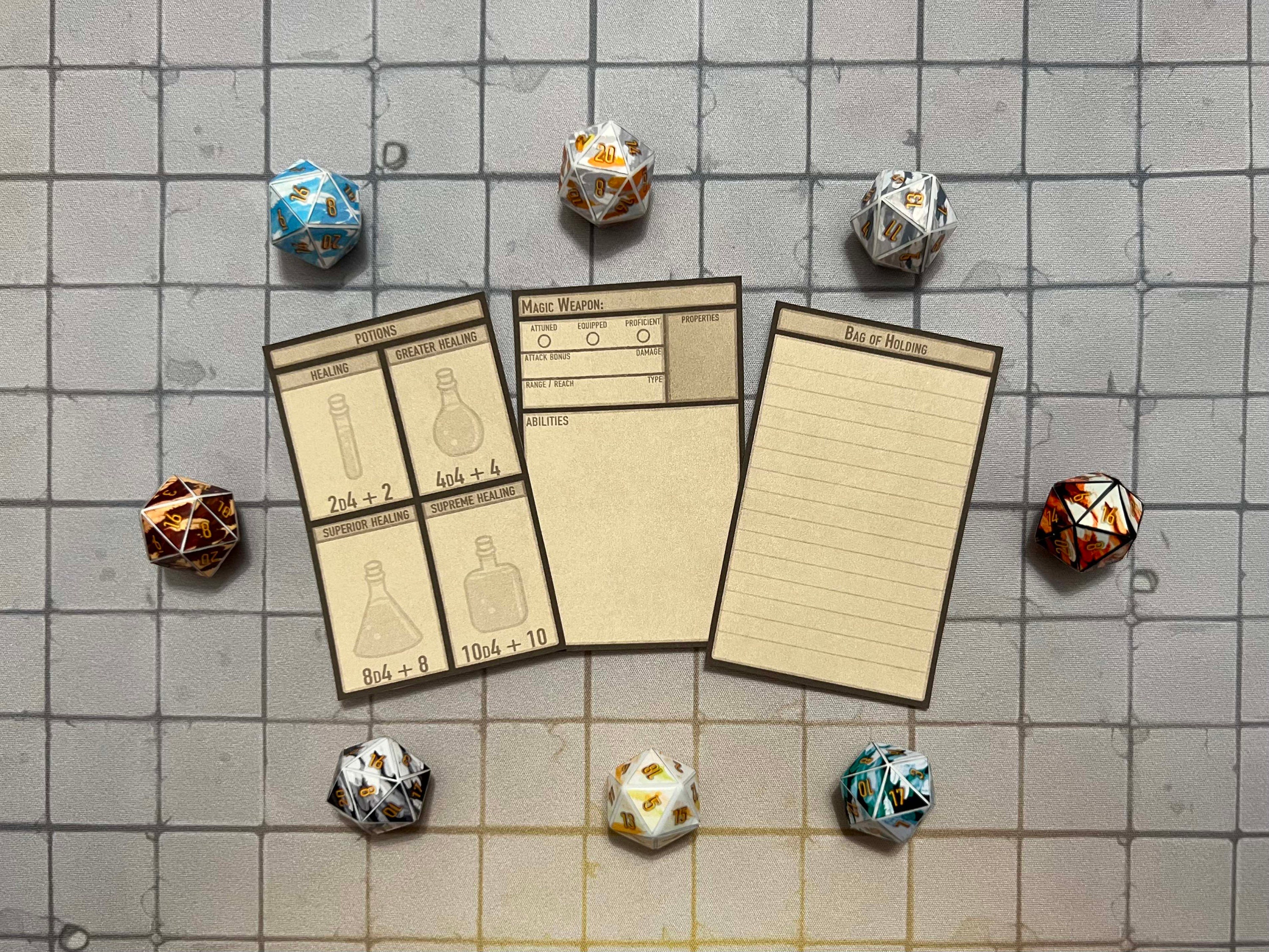 Extra Pack 3 D&D 5e Mini Character Sheet Pages, Pocket Size Digital ...