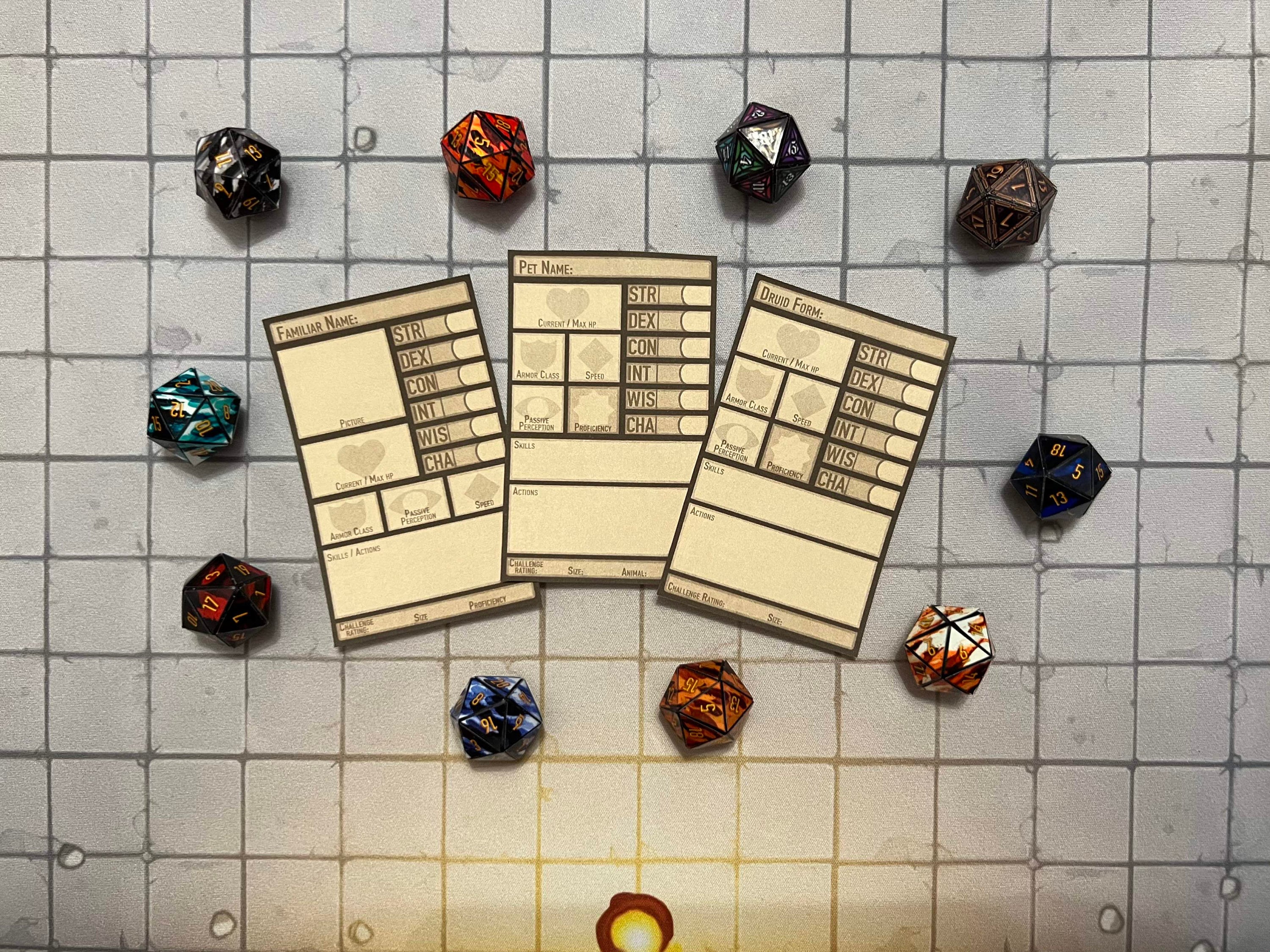 Extra Pack 2 D&D 5e Mini Character Sheet Pages, Pocket Size Digital ...