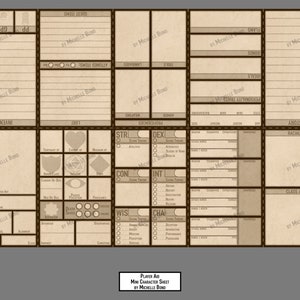 D&D 5e Mini Character Sheet, Pocket Size Digital Download - Etsy