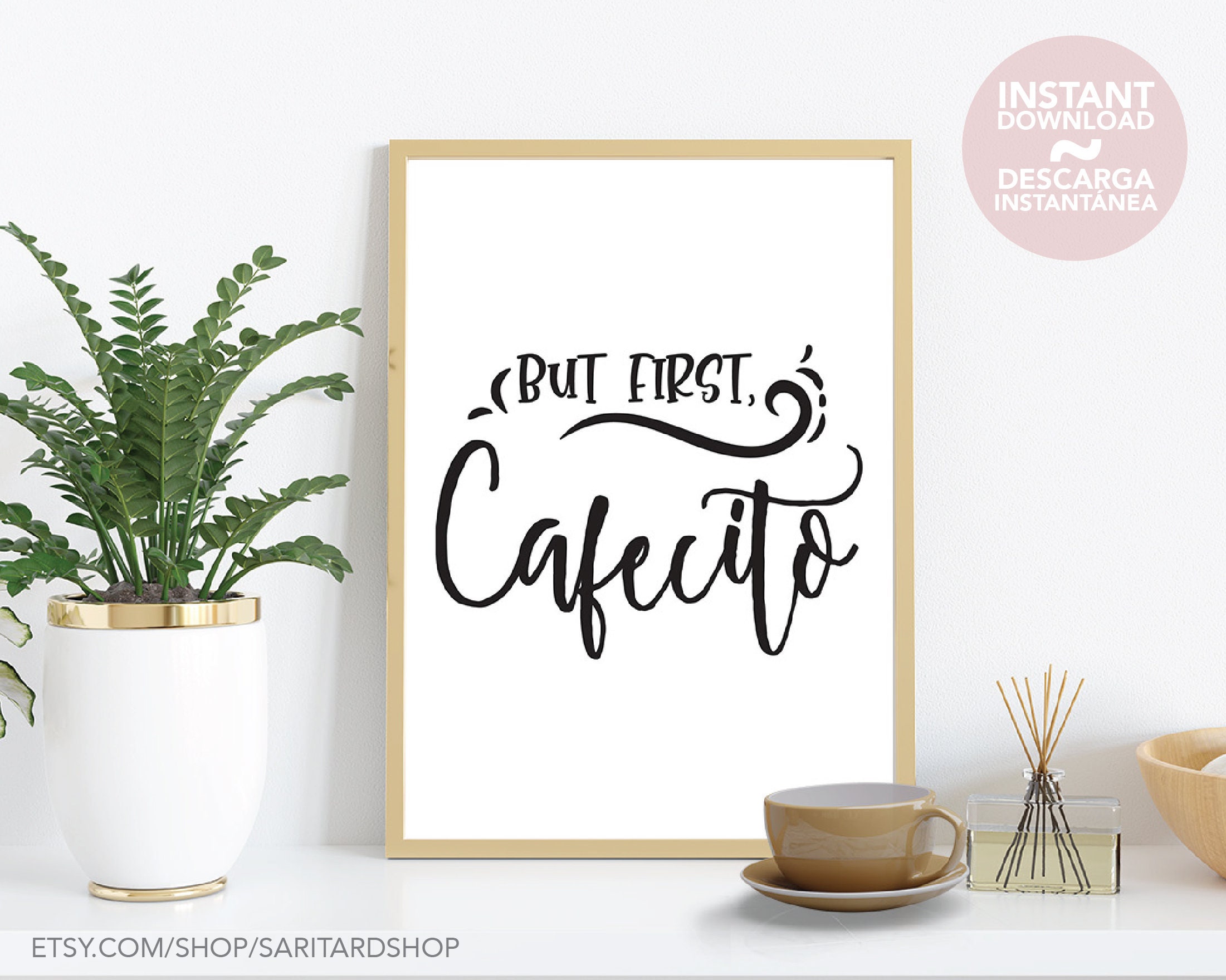 But First Cafecito Spanish Wall Art Design Decor for Coffee - Etsy