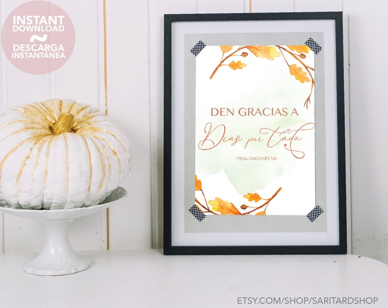 Den Gracias Por Todo. Thanksgiving Christian Wall Decor in Spanish ...