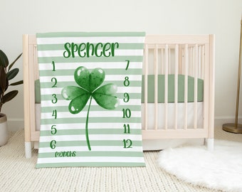 Shamrock Milestone Blanket Irish Baby Gift Irish Milestone Blanket ...