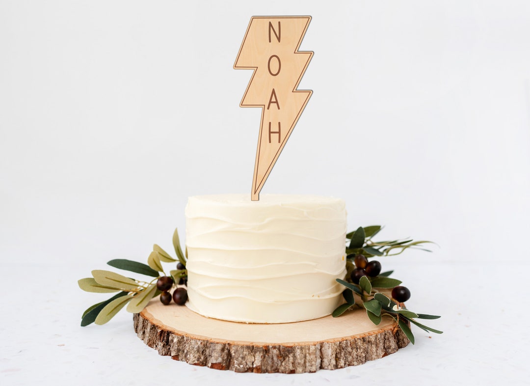 Lightning Bolt Cake Topper One Cake Topper Personalized Cake Topper ...