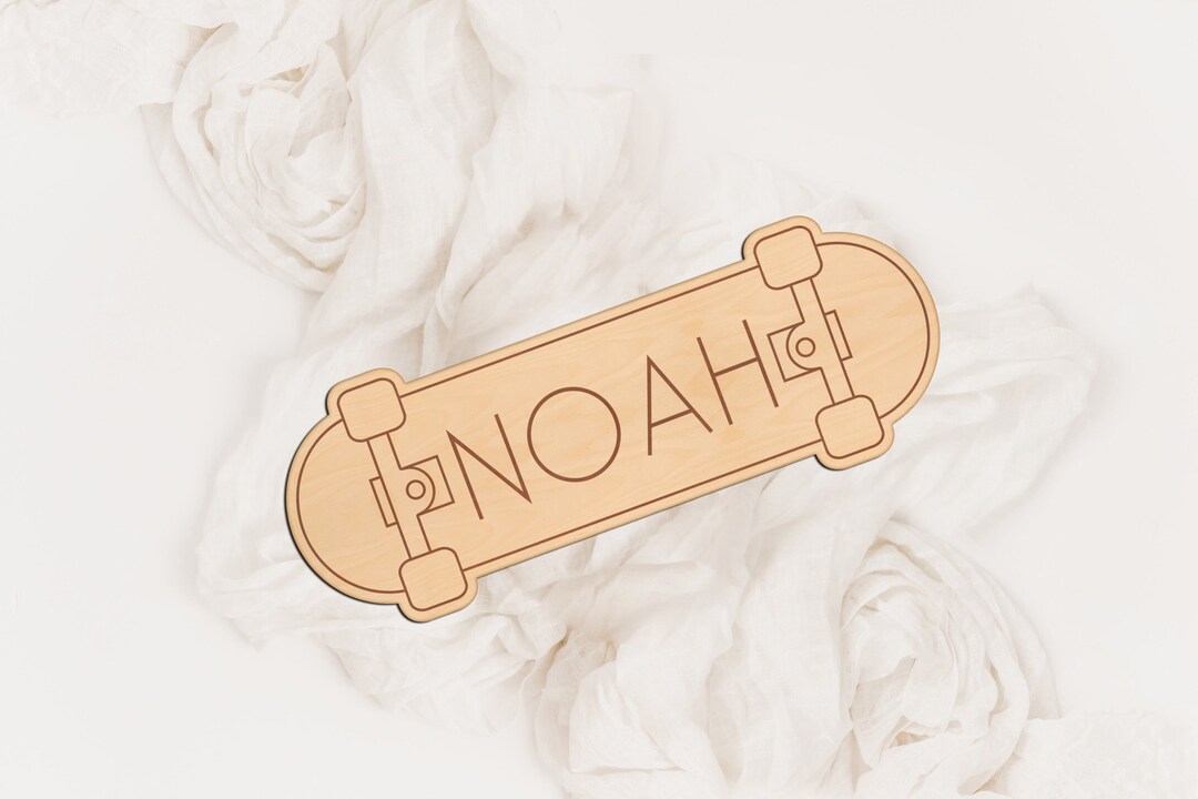 Skateboard Announcement Sign Wood Round Skater Name Sign Personalized ...