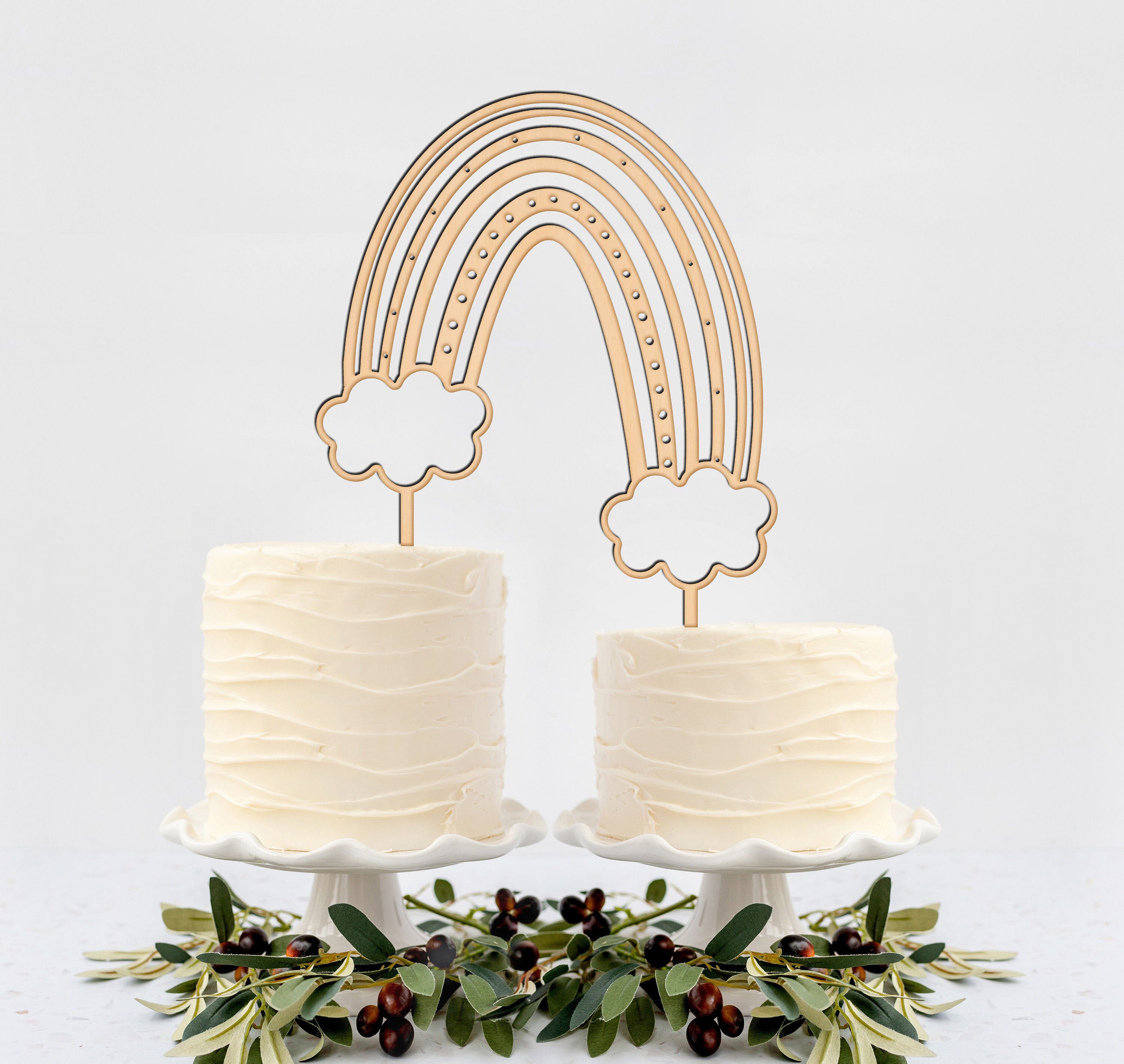 Double Rainbow Cake Topper Boho Rainbow Cake Topper - Etsy