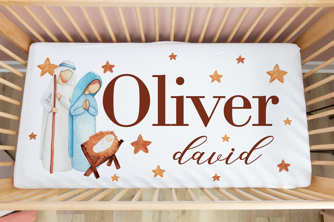 Nativity Custom Name Crib Sheet, Personalized Crib Sheet, Coming Home ...