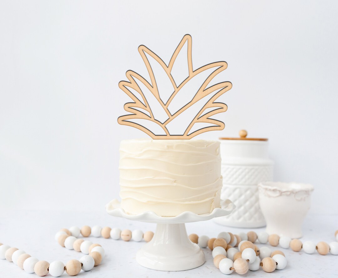 Pineapple Head Cake Topper Pineapple Cake Topper Hawaii Party Wood Cake ...