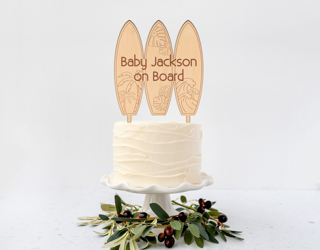 Custom Baby on Board Surfing Cake Topper Surfboard Cake - Etsy